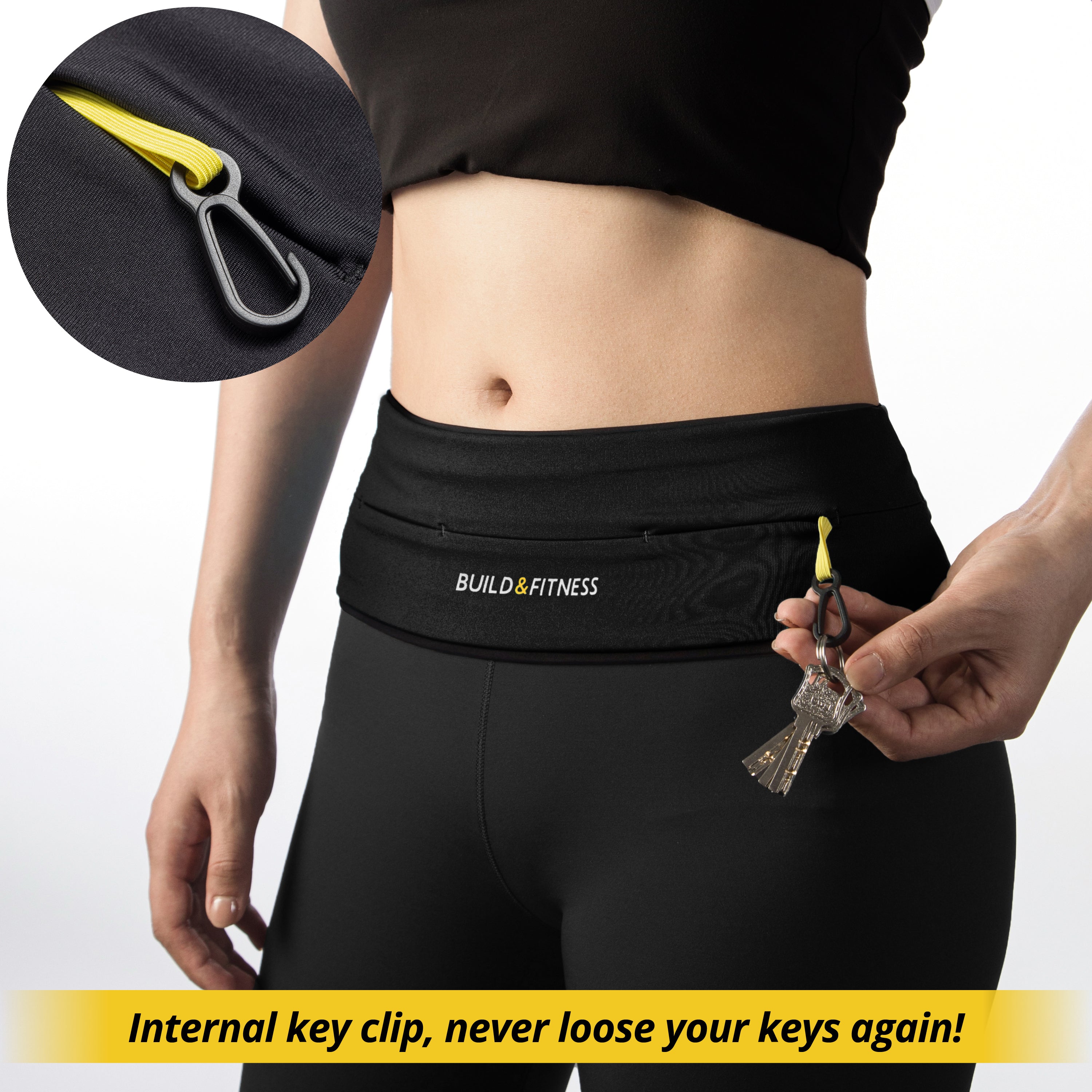 Black Classic Running Belt – Build & Fitness®